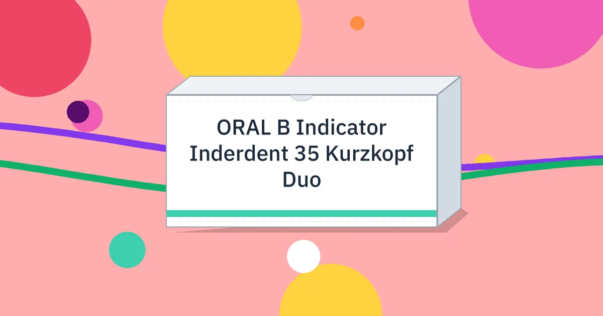 Symbolbild: Packung mit der Aufschrift ORAL B Indicator Inderdent 35 Kurzkopf Duo (PZN 00656002) – Verfügbarkeit und Bezug in Apotheken in Frankfurt am Main