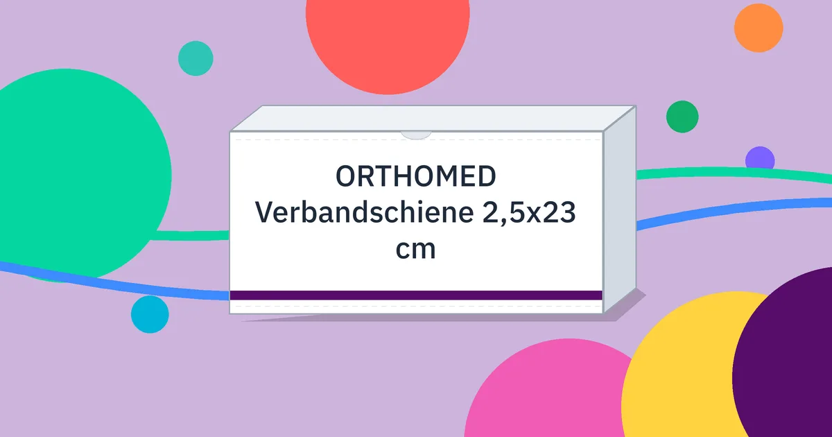 Symbolbild: Packung mit der Aufschrift ORTHOMED Verbandschiene 2,5x23 cm (PZN 03819545) – Verfügbarkeit und Bezug in Apotheken in Frankfurt am Main
