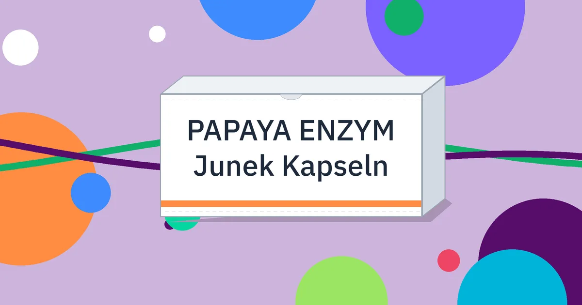 Symbolbild: Packung mit der Aufschrift PAPAYA ENZYM Junek Kapseln (PZN 03499595) – Verfügbarkeit und Bezug in Apotheken in Frankfurt am Main