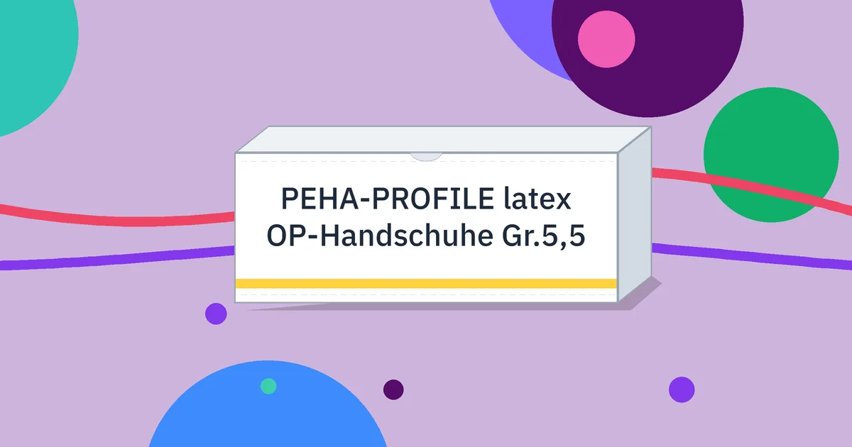 Symbolbild: Packung mit der Aufschrift PEHA-PROFILE latex OP-Handschuhe Gr.5,5 (PZN 10387253) – Verfügbarkeit und Bezug in Apotheken in Frankfurt am Main