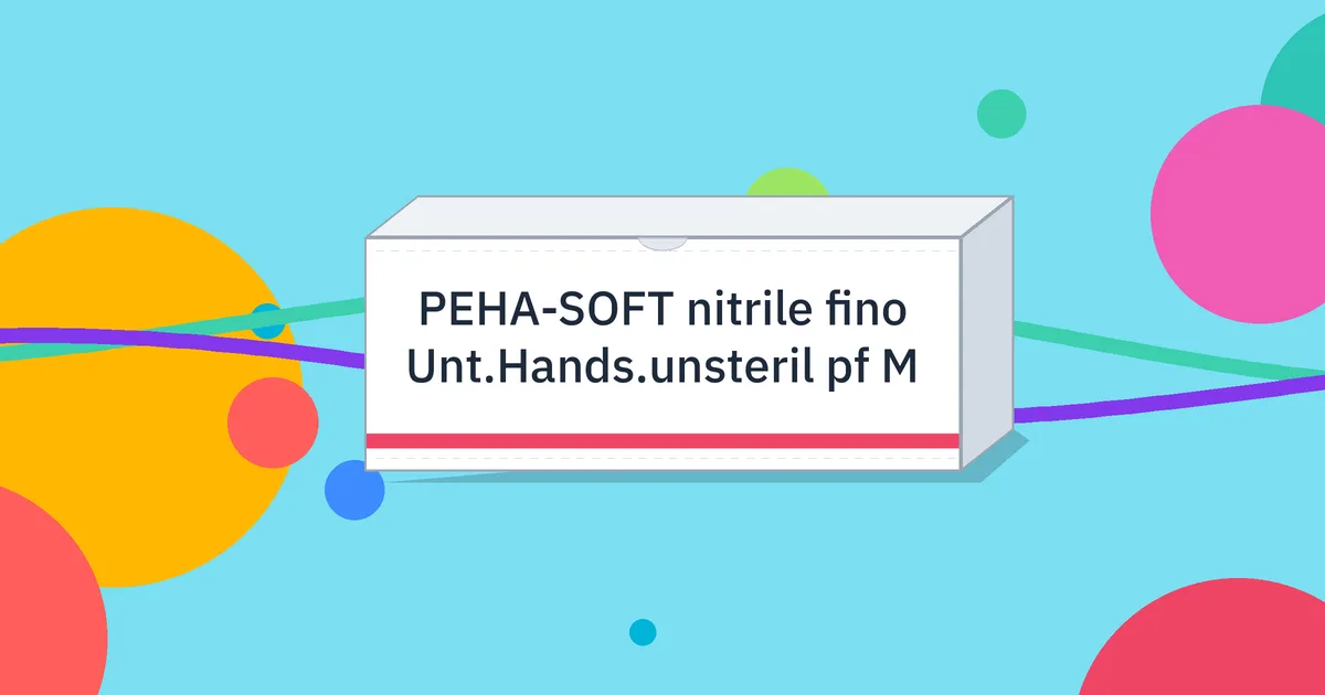 Symbolbild: Packung mit der Aufschrift PEHA-SOFT nitrile fino Unt.Hands.unsteril pf M (PZN 11309195) – Verfügbarkeit und Bezug in Apotheken in Frankfurt am Main