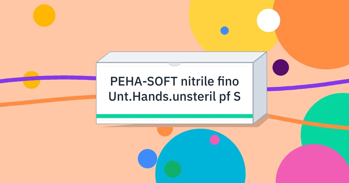 Symbolbild: Packung mit der Aufschrift PEHA-SOFT nitrile fino Unt.Hands.unsteril pf S (PZN 03539455) – Verfügbarkeit und Bezug in Apotheken in Frankfurt am Main