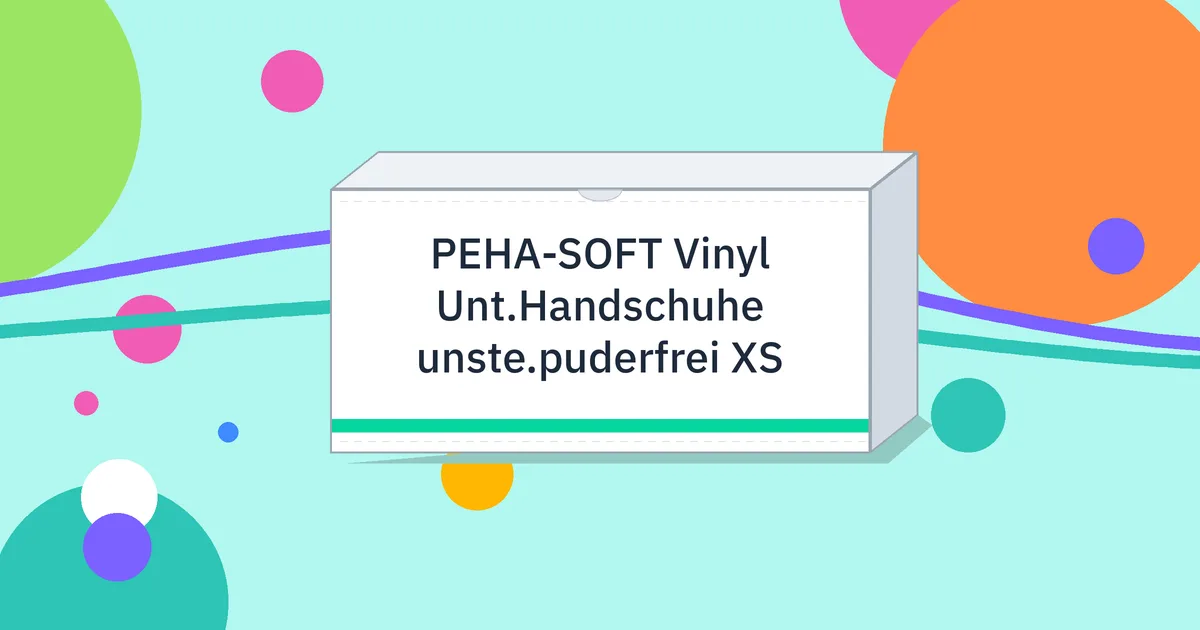 Symbolbild: Packung mit der Aufschrift PEHA-SOFT Vinyl Unt.Handschuhe unste.puderfrei XS (PZN 06682414) – Verfügbarkeit und Bezug in Apotheken in Frankfurt am Main