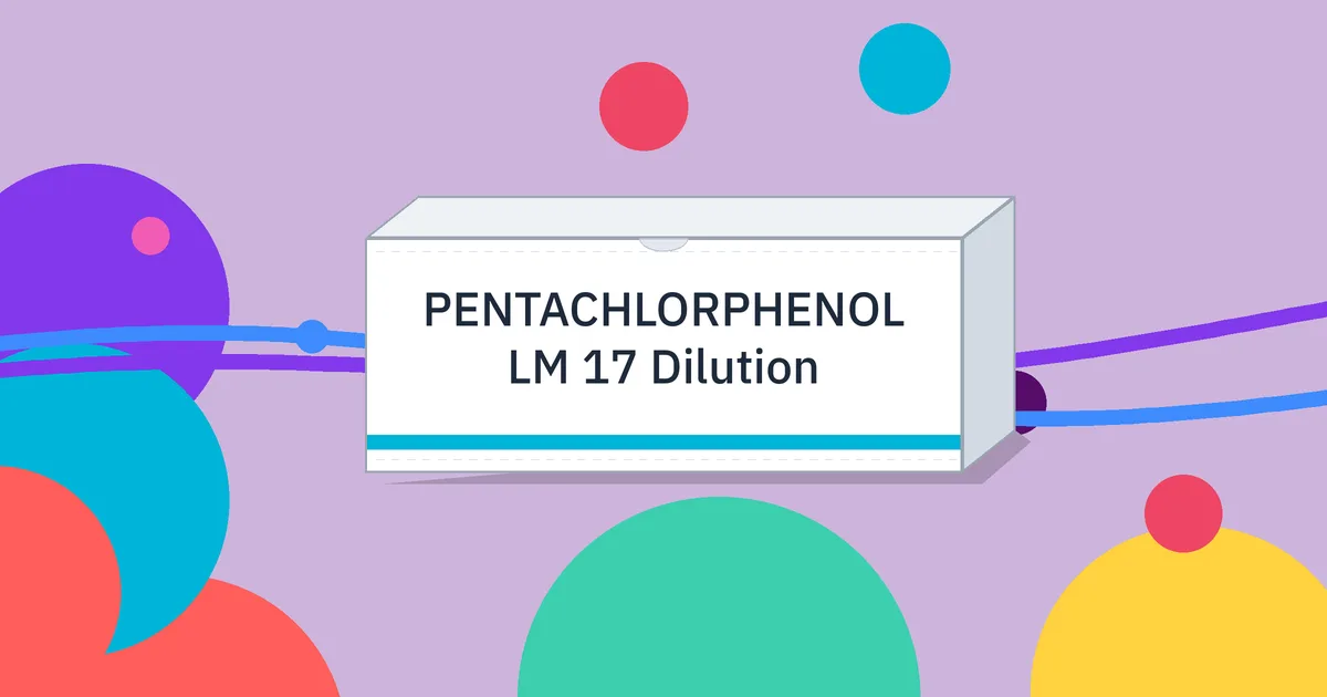 Symbolbild: Packung mit der Aufschrift PENTACHLORPHENOL LM 17 Dilution (PZN 13634226) – Verfügbarkeit und Bezug in Apotheken in Frankfurt am Main