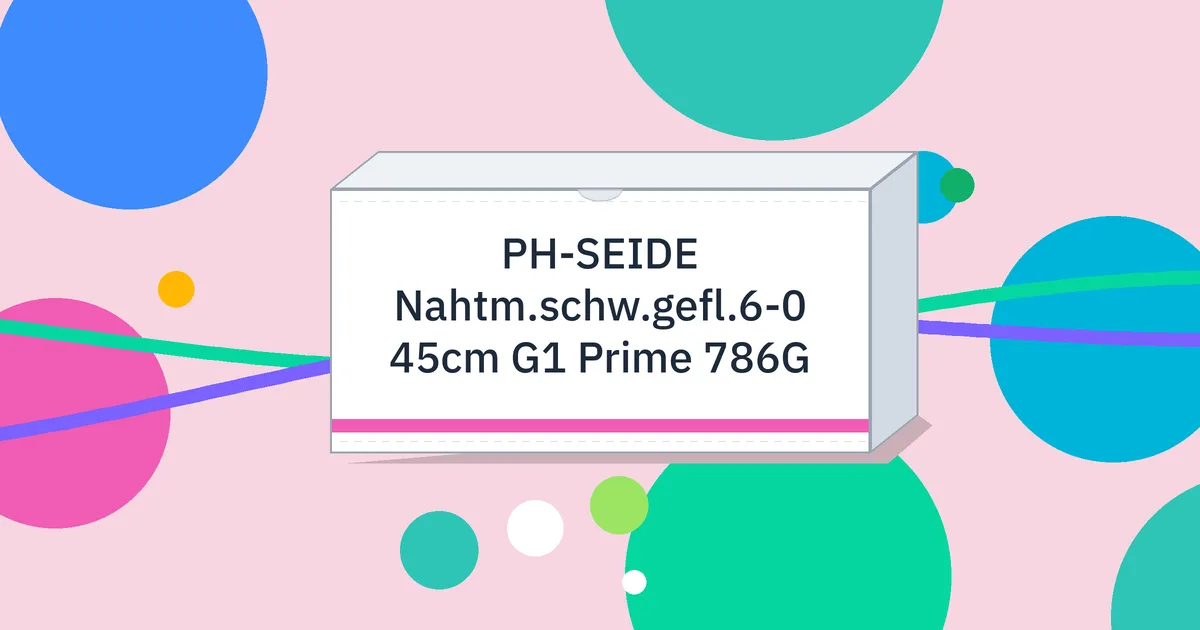 Symbolbild: Packung mit der Aufschrift PH-SEIDE Nahtm.schw.gefl.6-0 45cm G1 Prime 786G (PZN 19202835) – Verfügbarkeit und Bezug in Apotheken in Frankfurt am Main