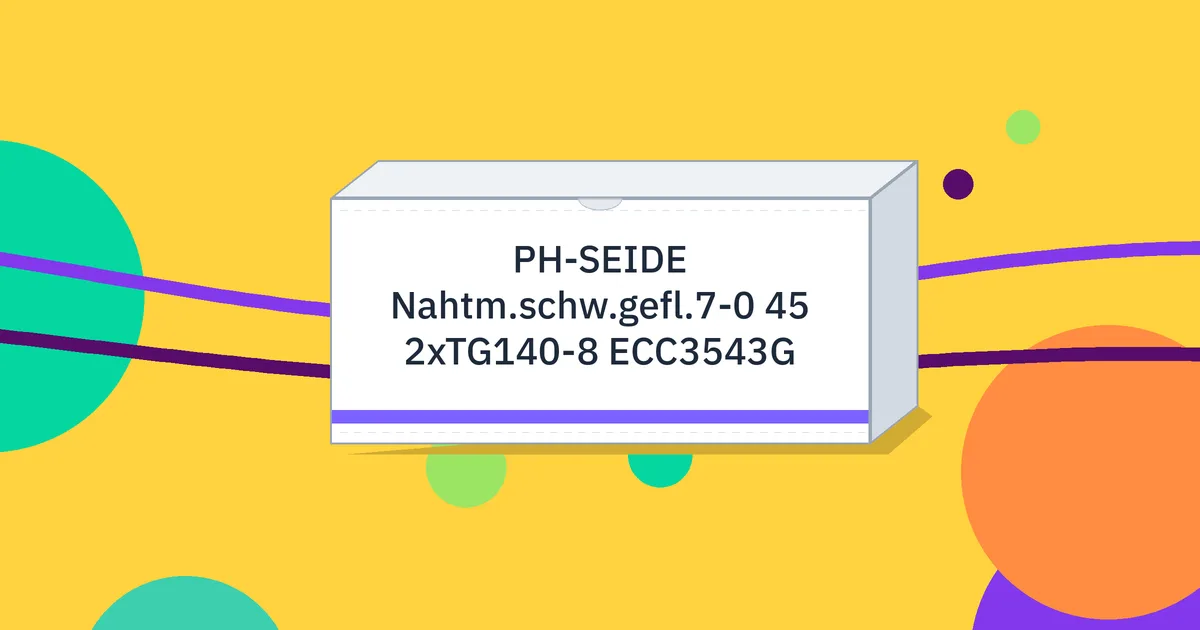 Symbolbild: Packung mit der Aufschrift PH-SEIDE Nahtm.schw.gefl.7-0 45 2xTG140-8 ECC3543G (PZN 20895536) – Verfügbarkeit und Bezug in Apotheken in Frankfurt am Main