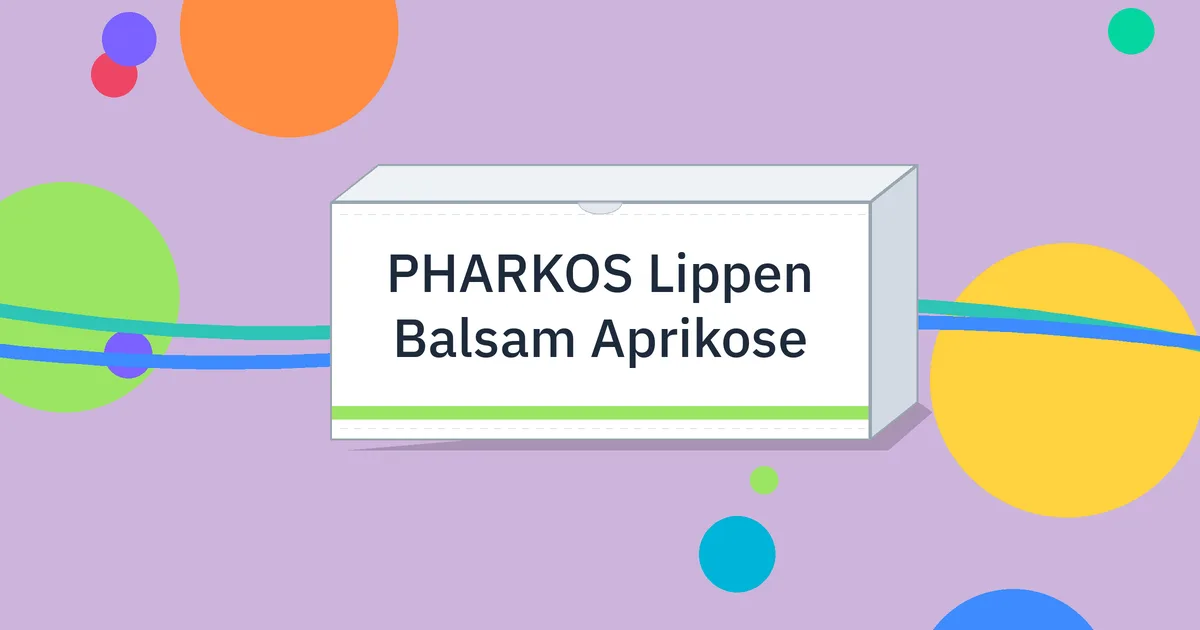 Symbolbild: Packung mit der Aufschrift PHARKOS Lippen Balsam Aprikose (PZN 10079037) – Verfügbarkeit und Bezug in Apotheken in Frankfurt am Main