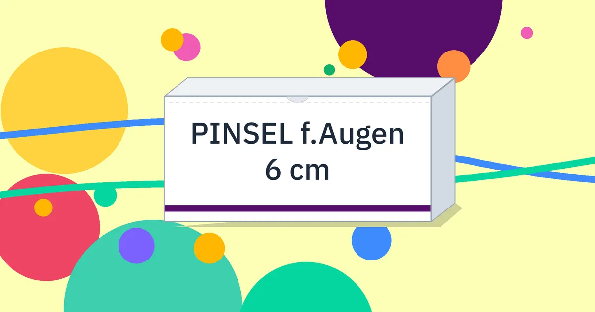 Symbolbild: Packung mit der Aufschrift PINSEL f.Augen 6 cm (PZN 01734891) – Verfügbarkeit und Bezug in Apotheken in Frankfurt am Main