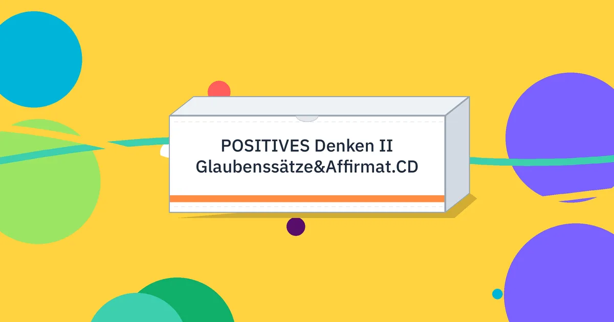 Symbolbild: Packung mit der Aufschrift POSITIVES Denken II Glaubenssätze&Affirmat.CD (PZN 09315426) – Verfügbarkeit und Bezug in Apotheken in Frankfurt am Main