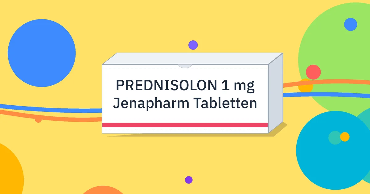 Symbolbild: Packung mit der Aufschrift PREDNISOLON 1 mg Jenapharm Tabletten (PZN 04821484) – Verfügbarkeit und Bezug in Apotheken in Frankfurt am Main