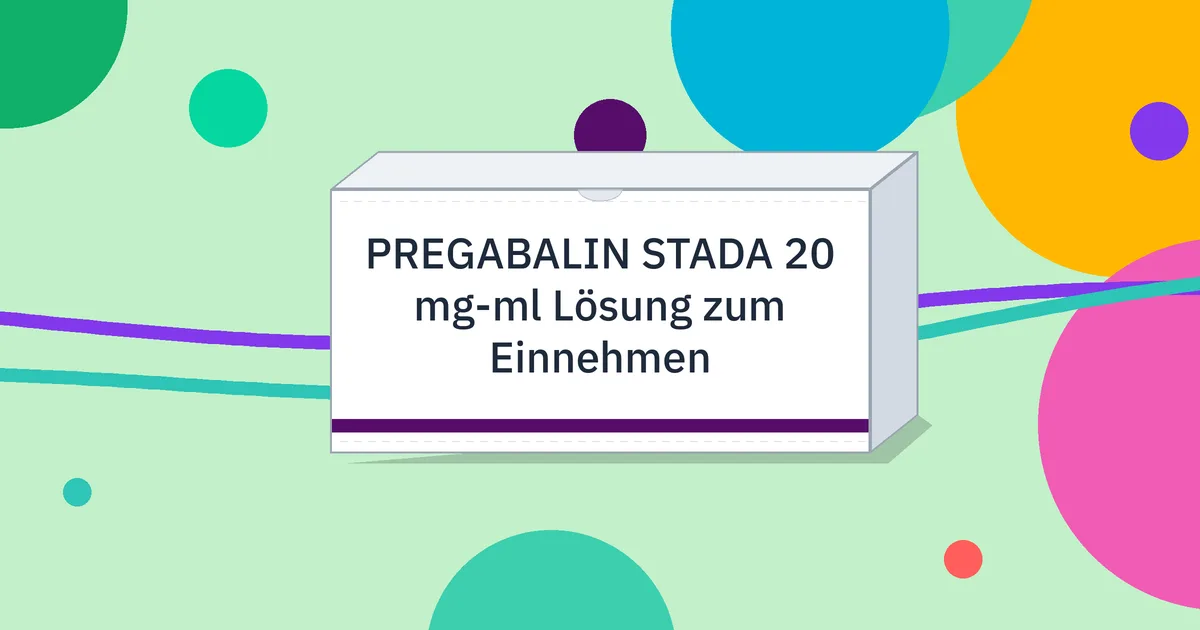 Symbolbild: Packung mit der Aufschrift PREGABALIN STADA 20 mg-ml Lösung zum Einnehmen (PZN 16952688) – Verfügbarkeit und Bezug in Apotheken in Frankfurt am Main