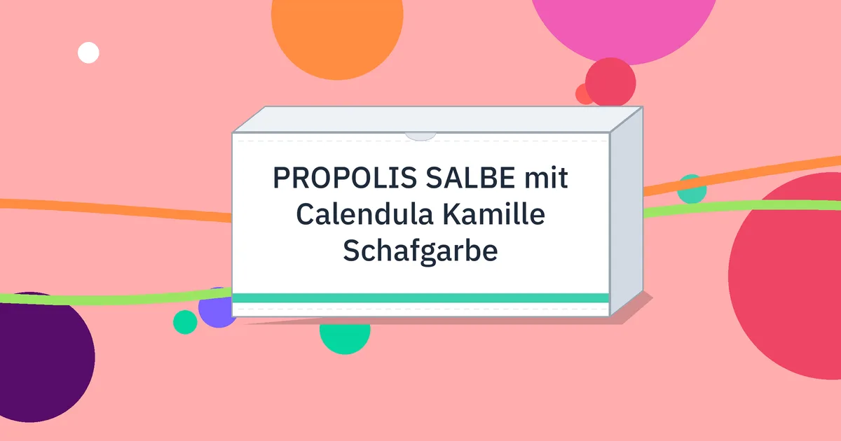 Symbolbild: Packung mit der Aufschrift PROPOLIS SALBE mit Calendula Kamille Schafgarbe (PZN 18297360) – Verfügbarkeit und Bezug in Apotheken in Frankfurt am Main