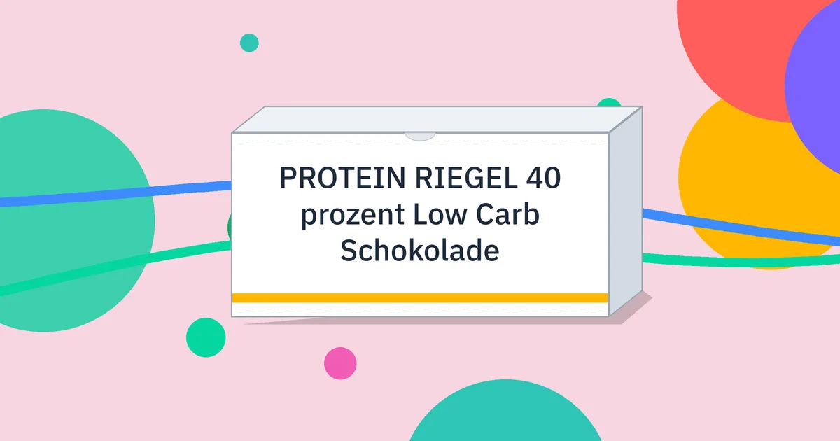 Symbolbild: Packung mit der Aufschrift PROTEIN RIEGEL 40 prozent Low Carb Schokolade (PZN 18759665) – Verfügbarkeit und Bezug in Apotheken in Frankfurt am Main