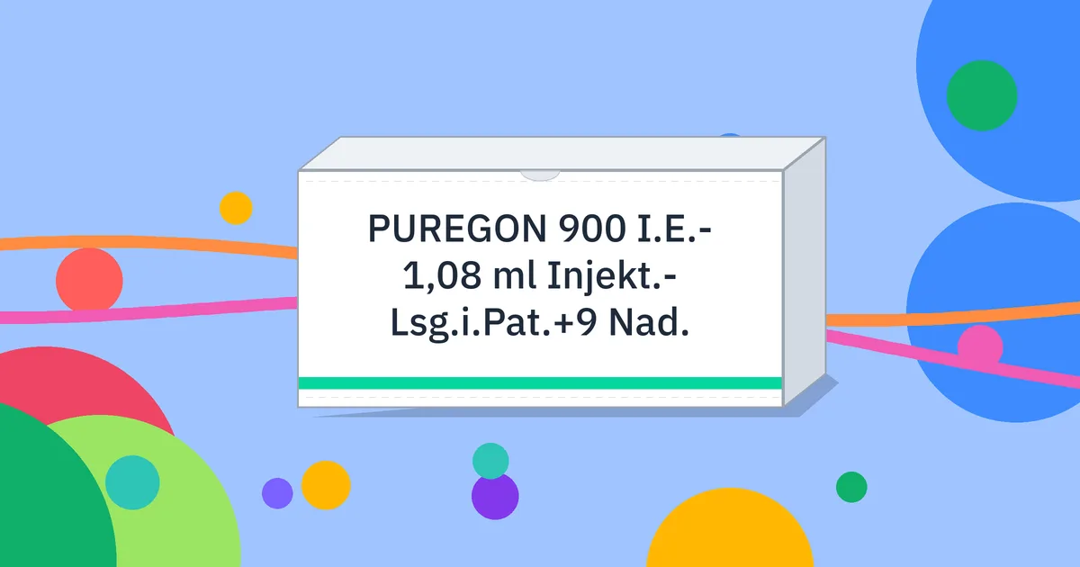 Symbolbild: Packung mit der Aufschrift PUREGON 900 I.E.-1,08 ml Injekt.-Lsg.i.Pat.+9 Nad. (PZN 00270082) – Verfügbarkeit und Bezug in Apotheken in Frankfurt am Main