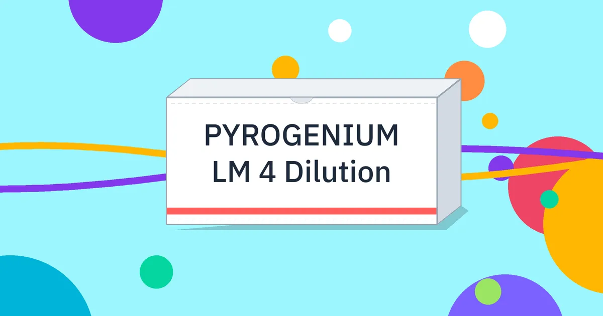 Symbolbild: Packung mit der Aufschrift PYROGENIUM LM 4 Dilution (PZN 13044950) – Verfügbarkeit und Bezug in Apotheken in Frankfurt am Main