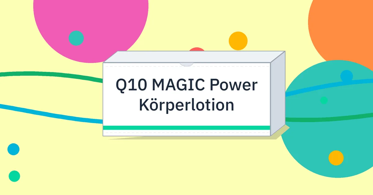 Symbolbild: Packung mit der Aufschrift Q10 MAGIC Power Körperlotion (PZN 12802880) – Verfügbarkeit und Bezug in Apotheken in Frankfurt am Main