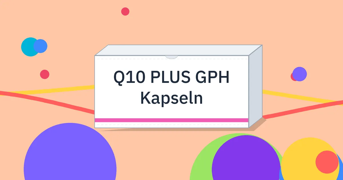 Symbolbild: Packung mit der Aufschrift Q10 PLUS GPH Kapseln (PZN 15614096) – Verfügbarkeit und Bezug in Apotheken in Frankfurt am Main