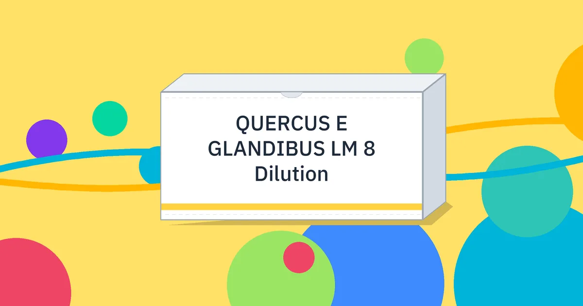 Symbolbild: Packung mit der Aufschrift QUERCUS E GLANDIBUS LM 8 Dilution (PZN 13674556) – Verfügbarkeit und Bezug in Apotheken in Frankfurt am Main