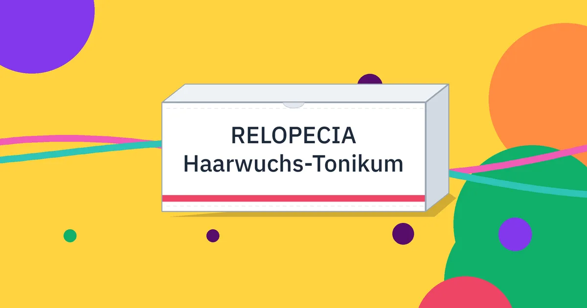 Symbolbild: Packung mit der Aufschrift RELOPECIA Haarwuchs-Tonikum (PZN 18795537) – Verfügbarkeit und Bezug in Apotheken in Frankfurt am Main