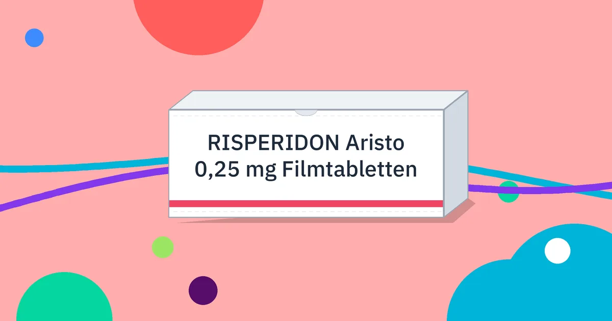 Symbolbild: Packung mit der Aufschrift RISPERIDON Aristo 0,25 mg Filmtabletten (PZN 11258842) – Verfügbarkeit und Bezug in Apotheken in Frankfurt am Main