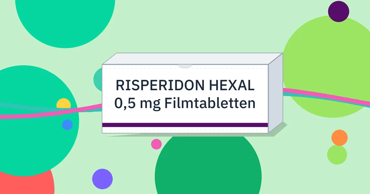 Symbolbild: Packung mit der Aufschrift RISPERIDON HEXAL 0,5 mg Filmtabletten (PZN 04230613) – Verfügbarkeit und Bezug in Apotheken in Frankfurt am Main