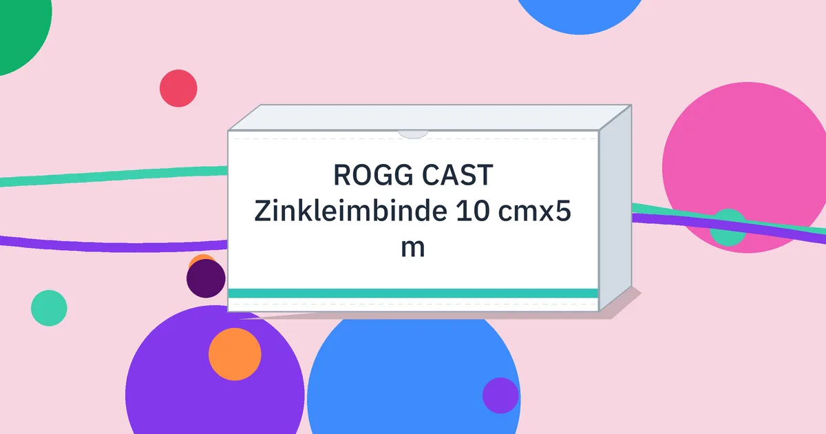 Symbolbild: Packung mit der Aufschrift ROGG CAST Zinkleimbinde 10 cmx5 m (PZN 02710243) – Verfügbarkeit und Bezug in Apotheken in Frankfurt am Main