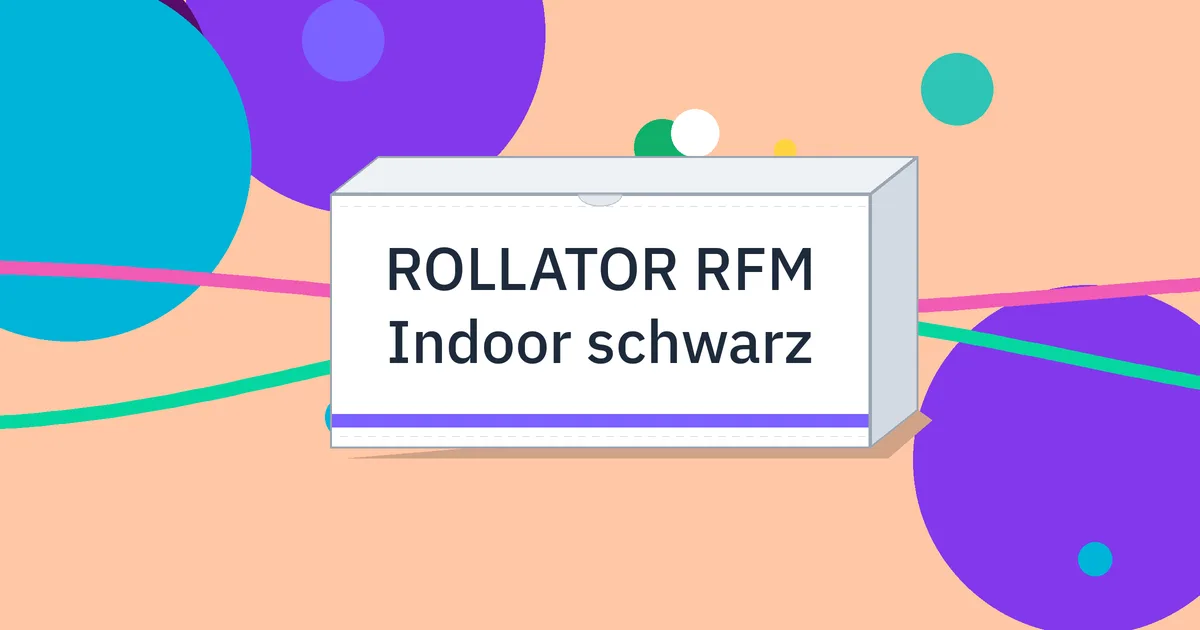 Symbolbild: Packung mit der Aufschrift ROLLATOR RFM Indoor schwarz (PZN 12643364) – Verfügbarkeit und Bezug in Apotheken in Frankfurt am Main