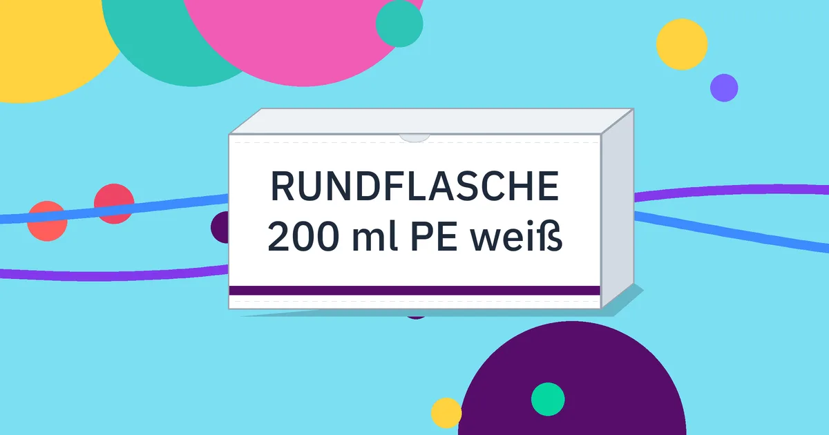 Symbolbild: Packung mit der Aufschrift RUNDFLASCHE 200 ml PE weiß (PZN 10739479) – Verfügbarkeit und Bezug in Apotheken in Frankfurt am Main