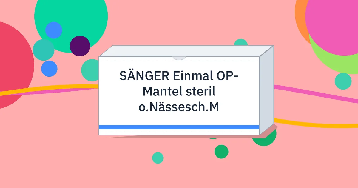 Symbolbild: Packung mit der Aufschrift SÄNGER Einmal OP-Mantel steril o.Nässesch.M (PZN 02190619) – Verfügbarkeit und Bezug in Apotheken in Frankfurt am Main