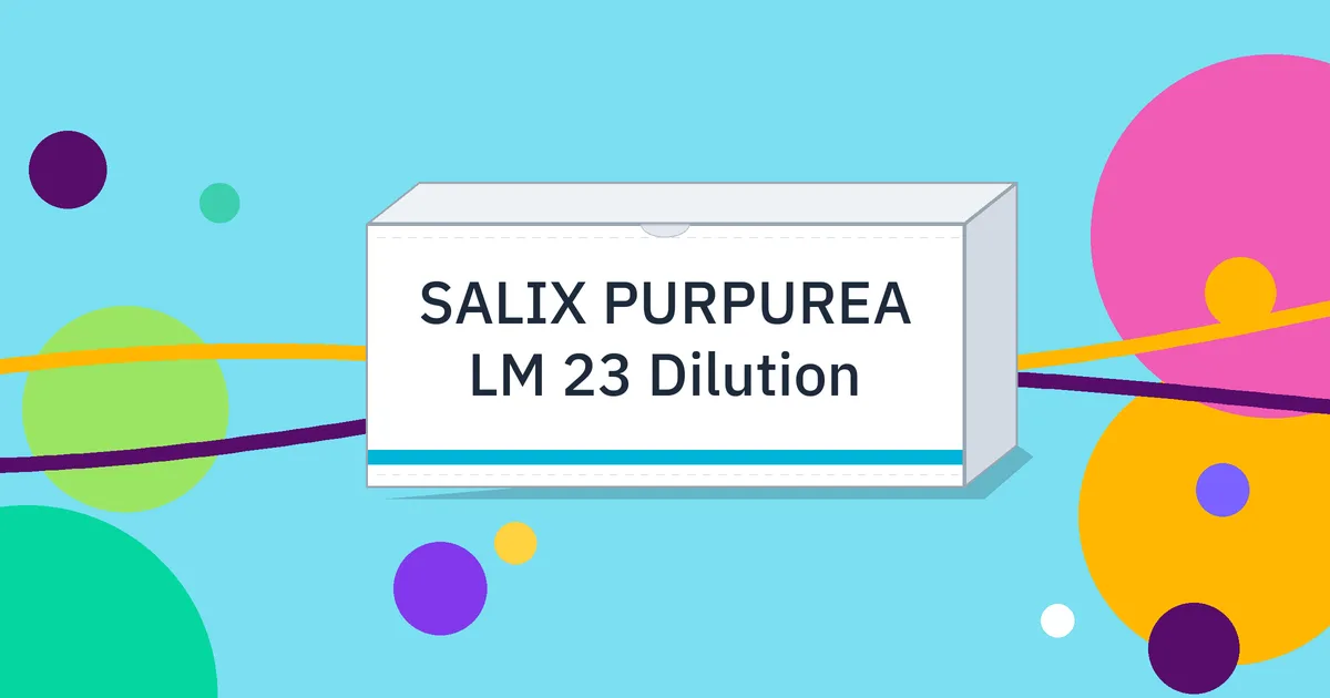 Symbolbild: Packung mit der Aufschrift SALIX PURPUREA LM 23 Dilution (PZN 13178722) – Verfügbarkeit und Bezug in Apotheken in Frankfurt am Main