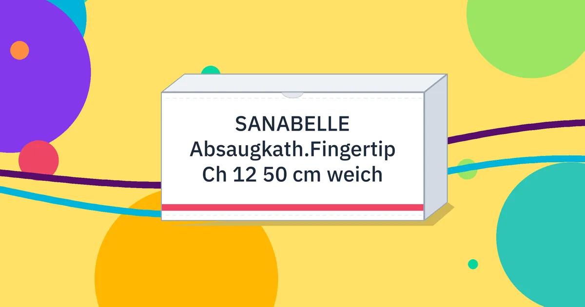 Symbolbild: Packung mit der Aufschrift SANABELLE Absaugkath.Fingertip Ch 12 50 cm weich (PZN 05522950) – Verfügbarkeit und Bezug in Apotheken in Frankfurt am Main