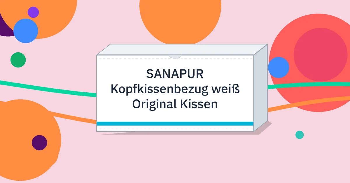 Symbolbild: Packung mit der Aufschrift SANAPUR Kopfkissenbezug weiß Original Kissen (PZN 10835361) – Verfügbarkeit und Bezug in Apotheken in Frankfurt am Main