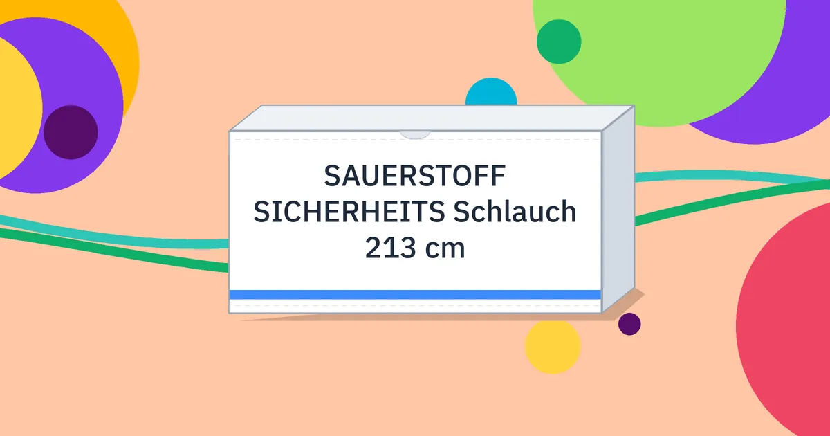 Symbolbild: Packung mit der Aufschrift SAUERSTOFF SICHERHEITS Schlauch 213 cm (PZN 03072218) – Verfügbarkeit und Bezug in Apotheken in Frankfurt am Main