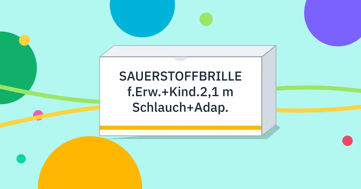 Symbolbild: Packung mit der Aufschrift SAUERSTOFFBRILLE f.Erw.+Kind.2,1 m Schlauch+Adap. (PZN 03413085) – Verfügbarkeit und Bezug in Apotheken in Frankfurt am Main