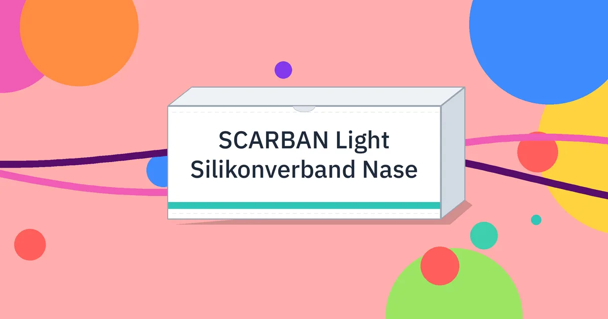Symbolbild: Packung mit der Aufschrift SCARBAN Light Silikonverband Nase (PZN 04740366) – Verfügbarkeit und Bezug in Apotheken in Frankfurt am Main