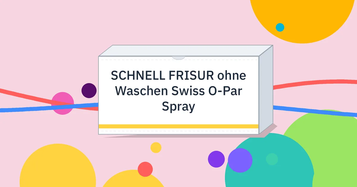 Symbolbild: Packung mit der Aufschrift SCHNELL FRISUR ohne Waschen Swiss O-Par Spray (PZN 07392351) – Verfügbarkeit und Bezug in Apotheken in Frankfurt am Main