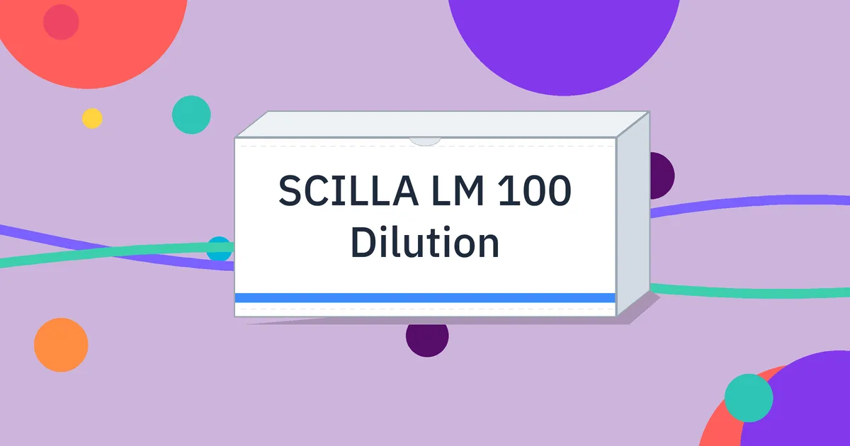 Symbolbild: Packung mit der Aufschrift SCILLA LM 100 Dilution (PZN 13184272) – Verfügbarkeit und Bezug in Apotheken in Frankfurt am Main