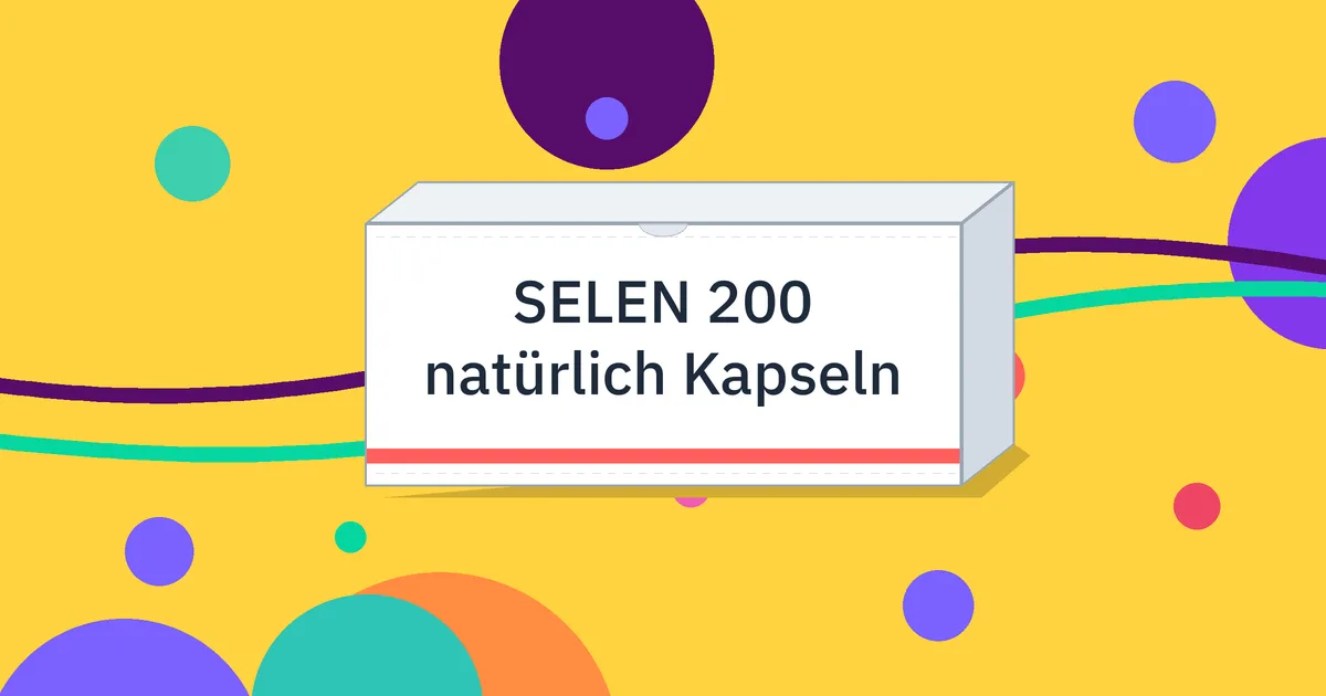 Symbolbild: Packung mit der Aufschrift SELEN 200 natürlich Kapseln (PZN 10297432) – Verfügbarkeit und Bezug in Apotheken in Frankfurt am Main
