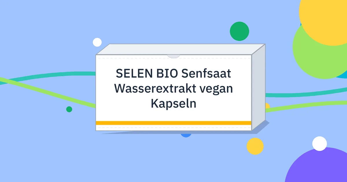 Symbolbild: Packung mit der Aufschrift SELEN BIO Senfsaat Wasserextrakt vegan Kapseln (PZN 16239080) – Verfügbarkeit und Bezug in Apotheken in Frankfurt am Main