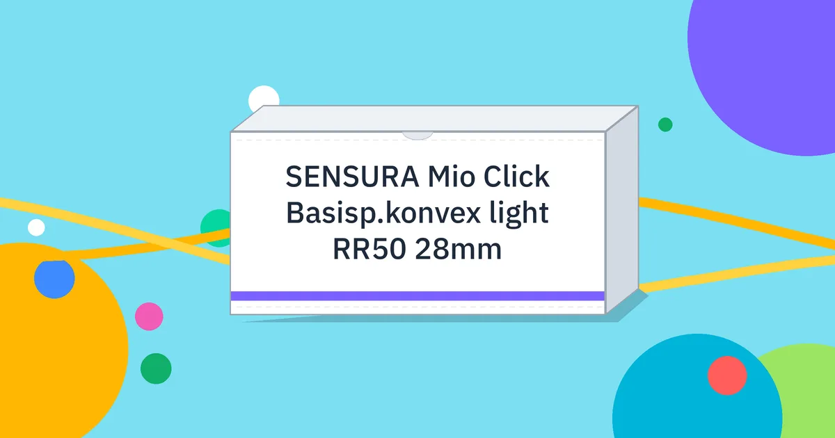 Symbolbild: Packung mit der Aufschrift SENSURA Mio Click Basisp.konvex light RR50 28mm (PZN 10857776) – Verfügbarkeit und Bezug in Apotheken in Frankfurt am Main