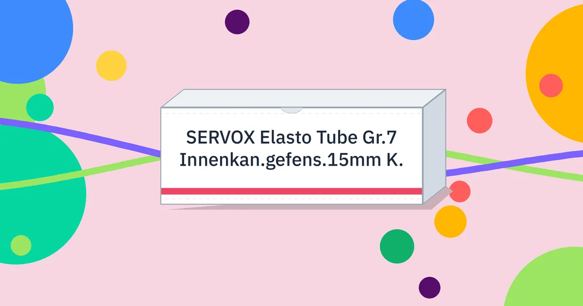 Symbolbild: Packung mit der Aufschrift SERVOX Elasto Tube Gr.7 Innenkan.gefens.15mm K. (PZN 07425458) – Verfügbarkeit und Bezug in Apotheken in Frankfurt am Main