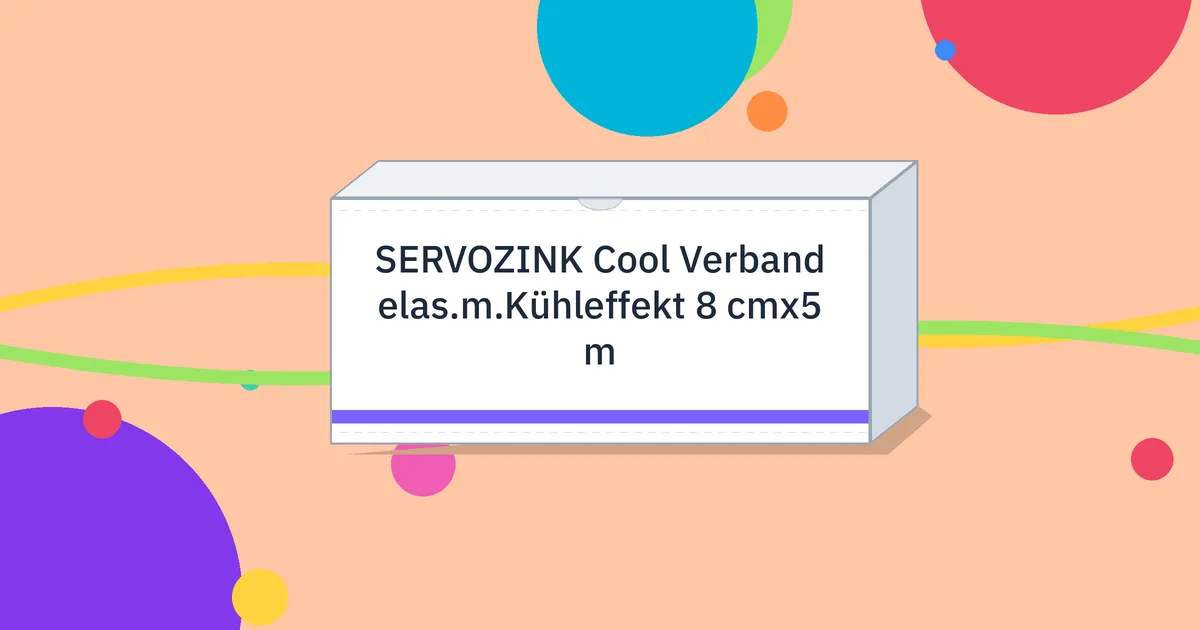 Symbolbild: Packung mit der Aufschrift SERVOZINK Cool Verband elas.m.Kühleffekt 8 cmx5 m (PZN 10124625) – Verfügbarkeit und Bezug in Apotheken in Frankfurt am Main