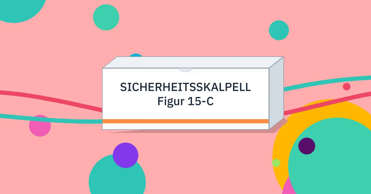 Symbolbild: Packung mit der Aufschrift SICHERHEITSSKALPELL Figur 15-C (PZN 09688558) – Verfügbarkeit und Bezug in Apotheken in Frankfurt am Main