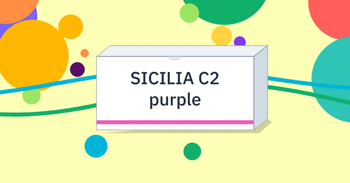 Symbolbild: Packung mit der Aufschrift SICILIA C2 purple (PZN 20221016) – Verfügbarkeit und Bezug in Apotheken in Frankfurt am Main