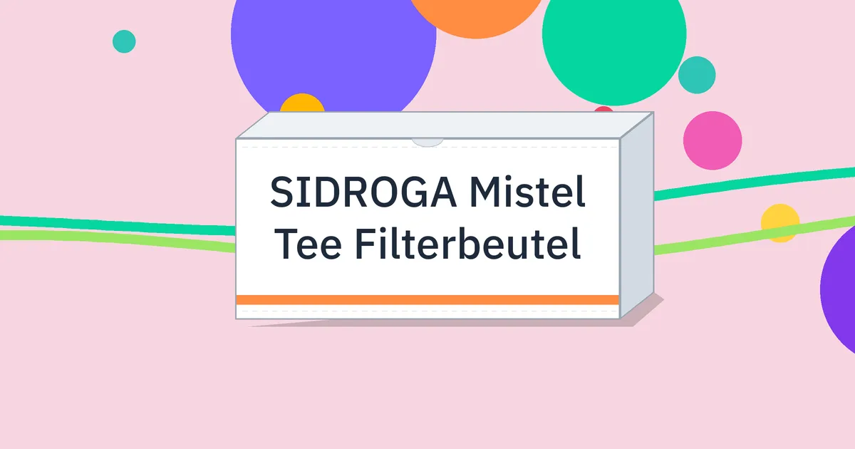 Symbolbild: Packung mit der Aufschrift SIDROGA Mistel Tee Filterbeutel (PZN 03018153) – Verfügbarkeit und Bezug in Apotheken in Frankfurt am Main