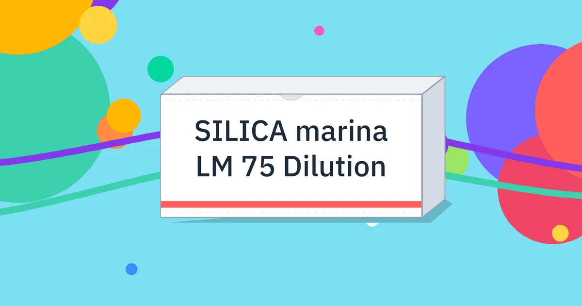 Symbolbild: Packung mit der Aufschrift SILICA marina LM 75 Dilution (PZN 13190031) – Verfügbarkeit und Bezug in Apotheken in Frankfurt am Main