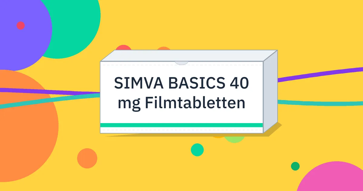 Symbolbild: Packung mit der Aufschrift SIMVA BASICS 40 mg Filmtabletten (PZN 00232242) – Verfügbarkeit und Bezug in Apotheken in Frankfurt am Main