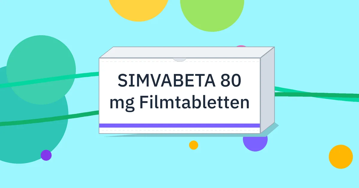 Symbolbild: Packung mit der Aufschrift SIMVABETA 80 mg Filmtabletten (PZN 00788643) – Verfügbarkeit und Bezug in Apotheken in Frankfurt am Main