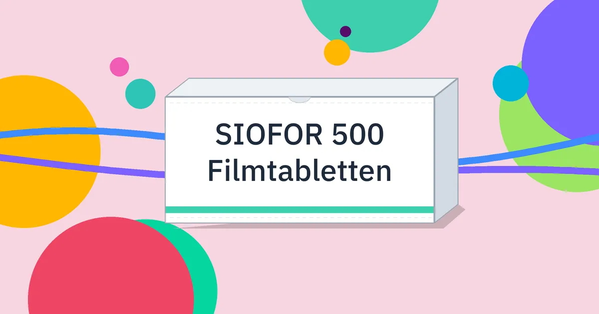 Symbolbild: Packung mit der Aufschrift SIOFOR 500 Filmtabletten (PZN 06890561) – Verfügbarkeit und Bezug in Apotheken in Frankfurt am Main