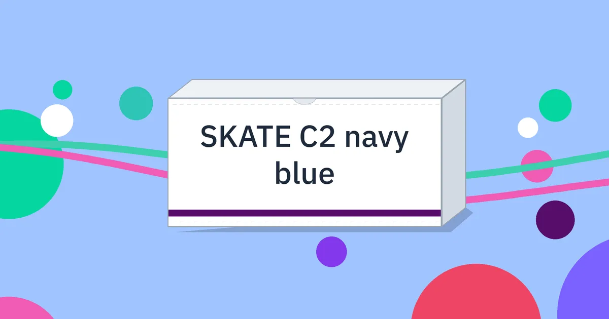 Symbolbild: Packung mit der Aufschrift SKATE C2 navy blue (PZN 20220821) – Verfügbarkeit und Bezug in Apotheken in Frankfurt am Main